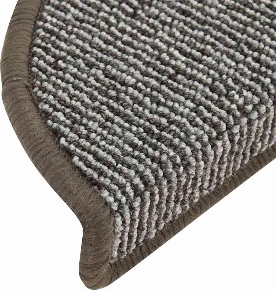 Schodové rohože 15 ks 56 x 17 x 3 cm šedé, půlkulaté 149846