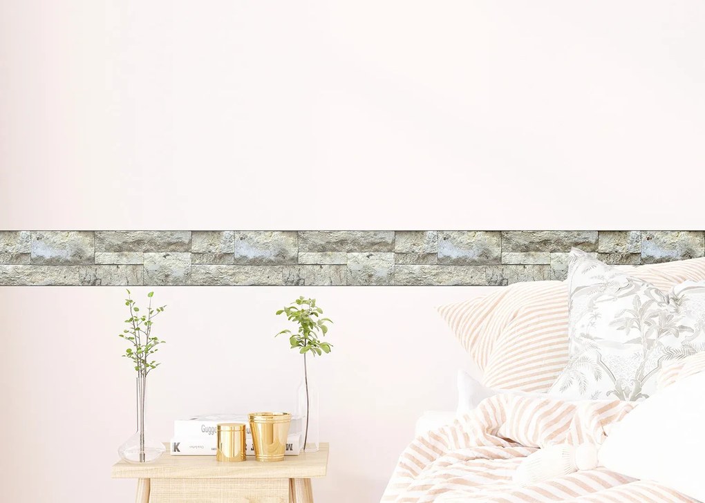 Samolepící bordura na zeď Béžové Cihly | 5 m x 13.8 cm | DWB8471