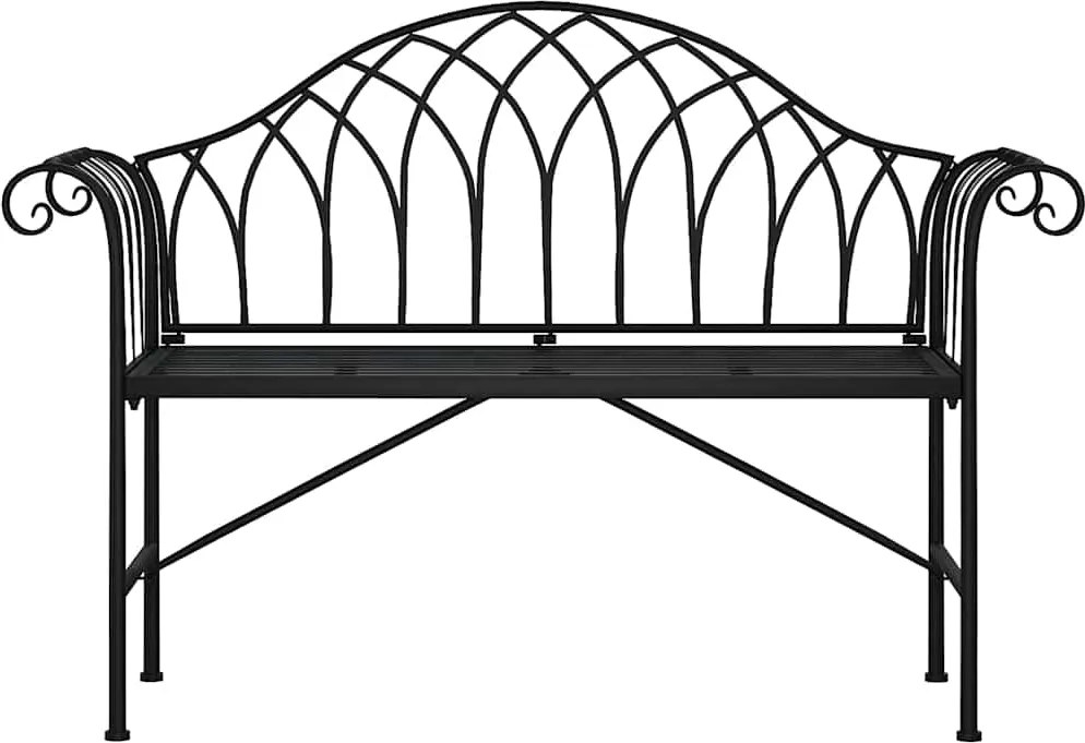 2místná zahradní lavice 128 cm černá ocel 318828