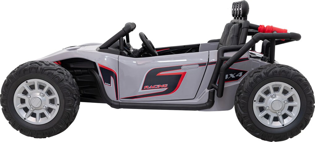 Ramiz Elektrická bugina Racing 5 pro děti +3 šedá + motory 2x200W + dálkové ovládání + pomalý start