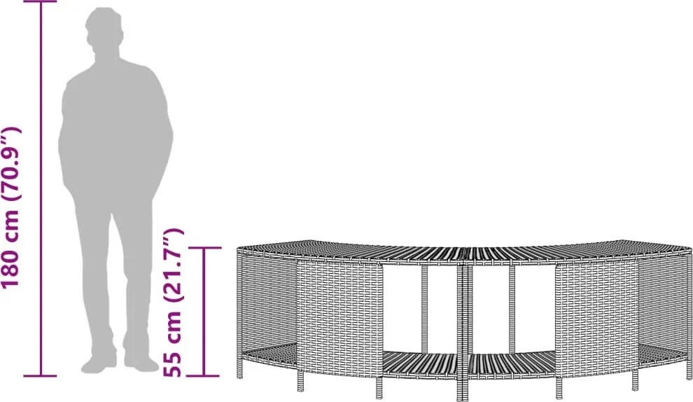 vidaXL Úložné regály k vířivce 2 ks polyratan [365619] Barva: Šedá