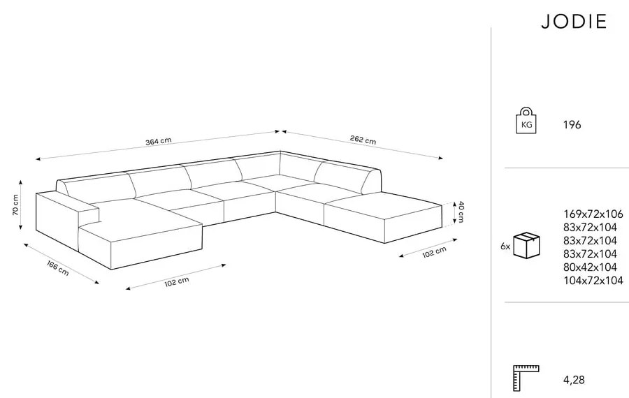 Béžová rohová pohovka z textilie bouclé (pravý roh) Jodie – Micadoni Home