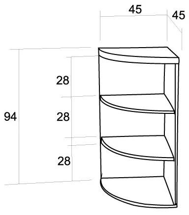 Bradop CASPER Regál rohový C117 CEZ - CREME ZELENÁ