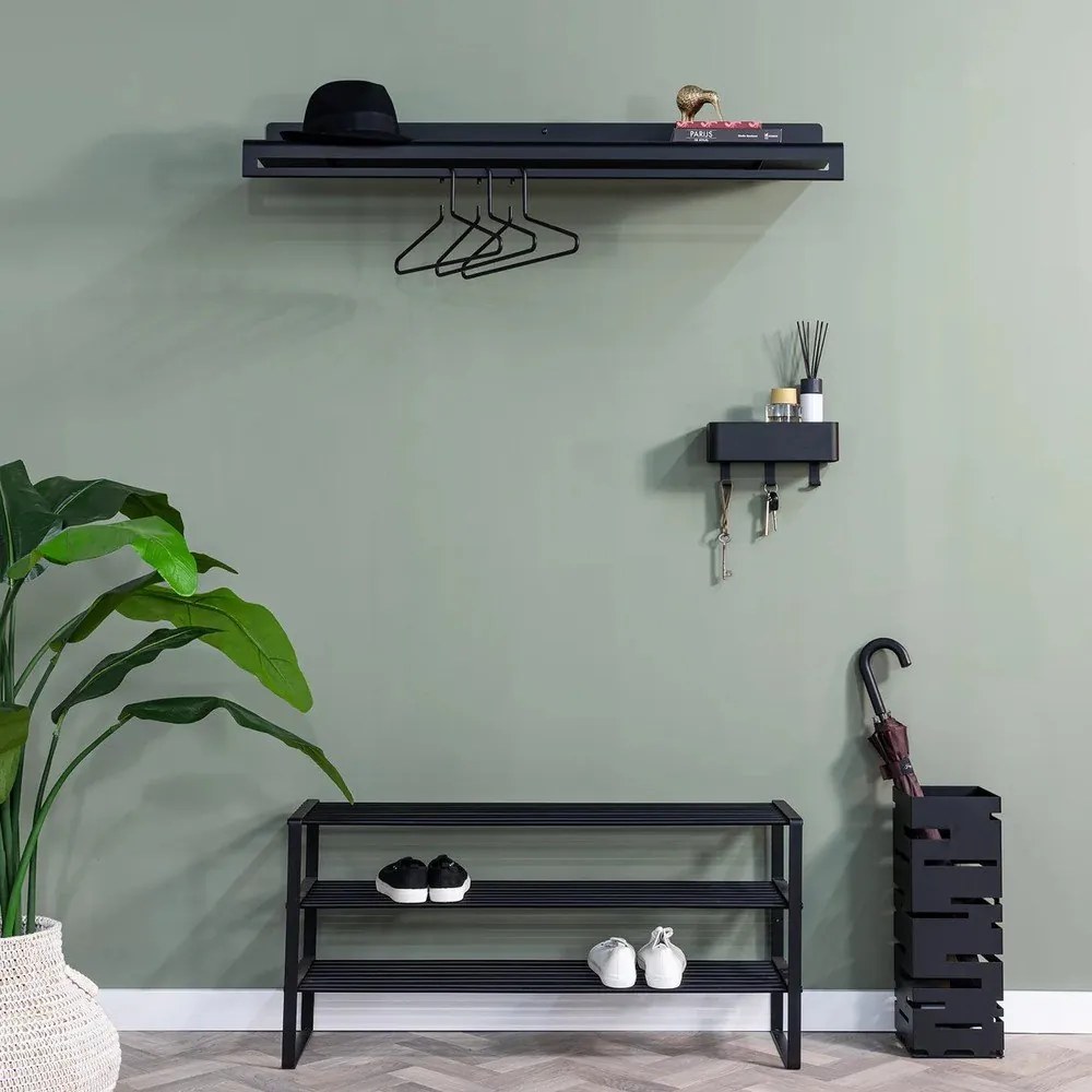 Černý kovový botník 100x48,5x29 cm Rex – Spinder Design