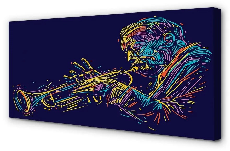 Obrazy na plátně trumpet muž 140x70 cm