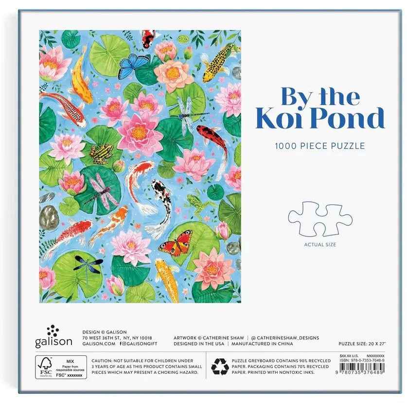 Galison Puzzle Rybníček s Koi kapry 1000 dílků