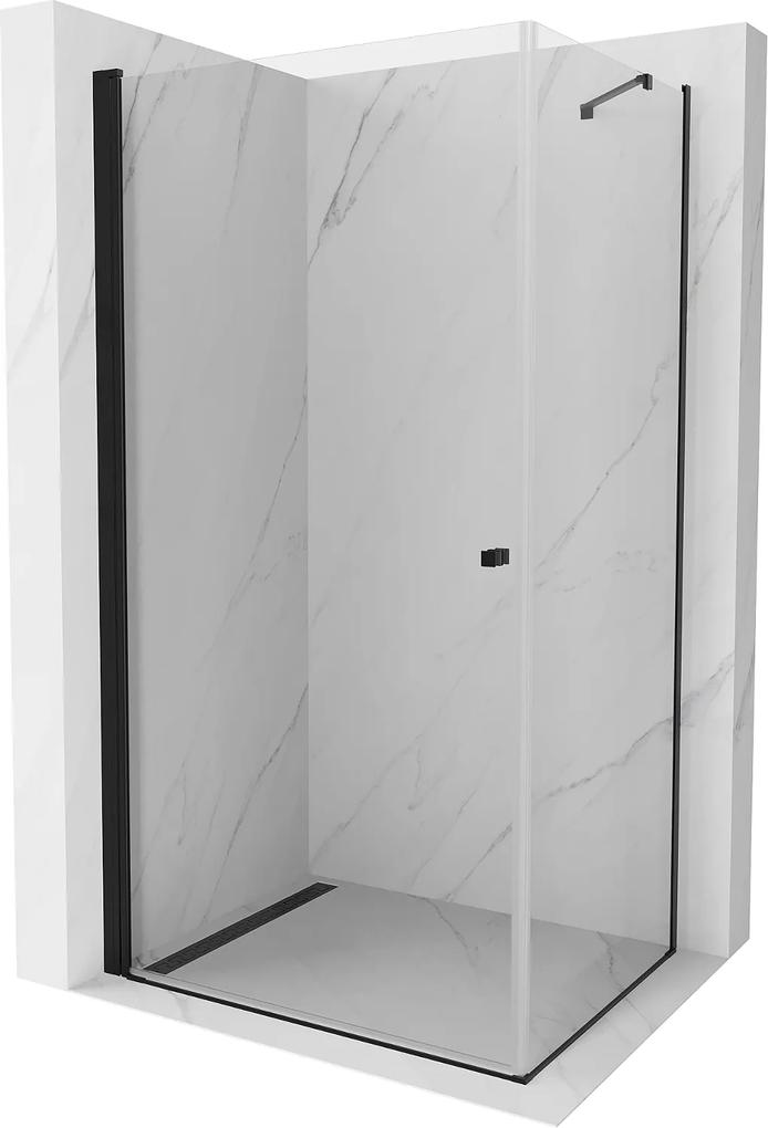 Mexen Pretoria, sprchový kout 100 (dveře) x 110 (stěna) cm, 6mm čiré sklo, černý profil, 852-100-110-70-00