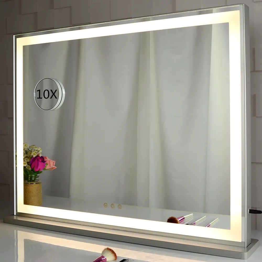 MMIRO, Stolní zrcadlo make-up 56 x 72 cm | stříbrná