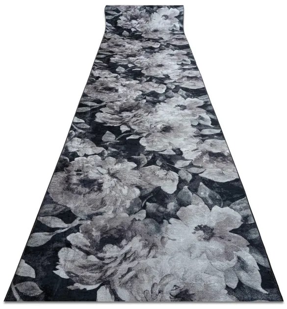 Protiskluzový běhoun LOTUS BOUQUET 52901 květy šedý / béžový