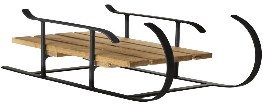 Ib Laursen Dekorativní sáně Black Wooden Seat Small, černá barva, dřevo, kov