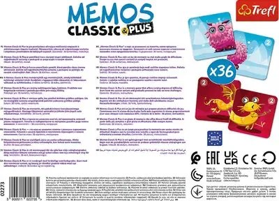 Trefl - Pexeso ClassicPlus - Roztomilé příšerky 3v1 / 20 minut / 2-4 h