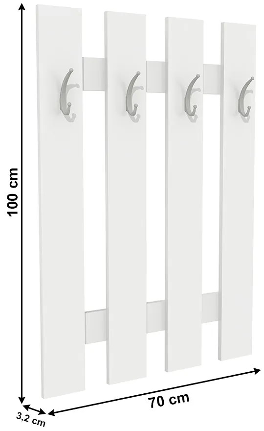 Věšáková stěna, bílá, KORADO NEW KV11