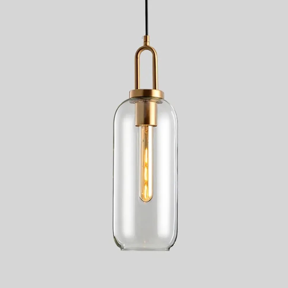 Toolight - Závěsné svítidlo ze skla 1xE27 60W APP442-CP, zlatá, OSW-05636