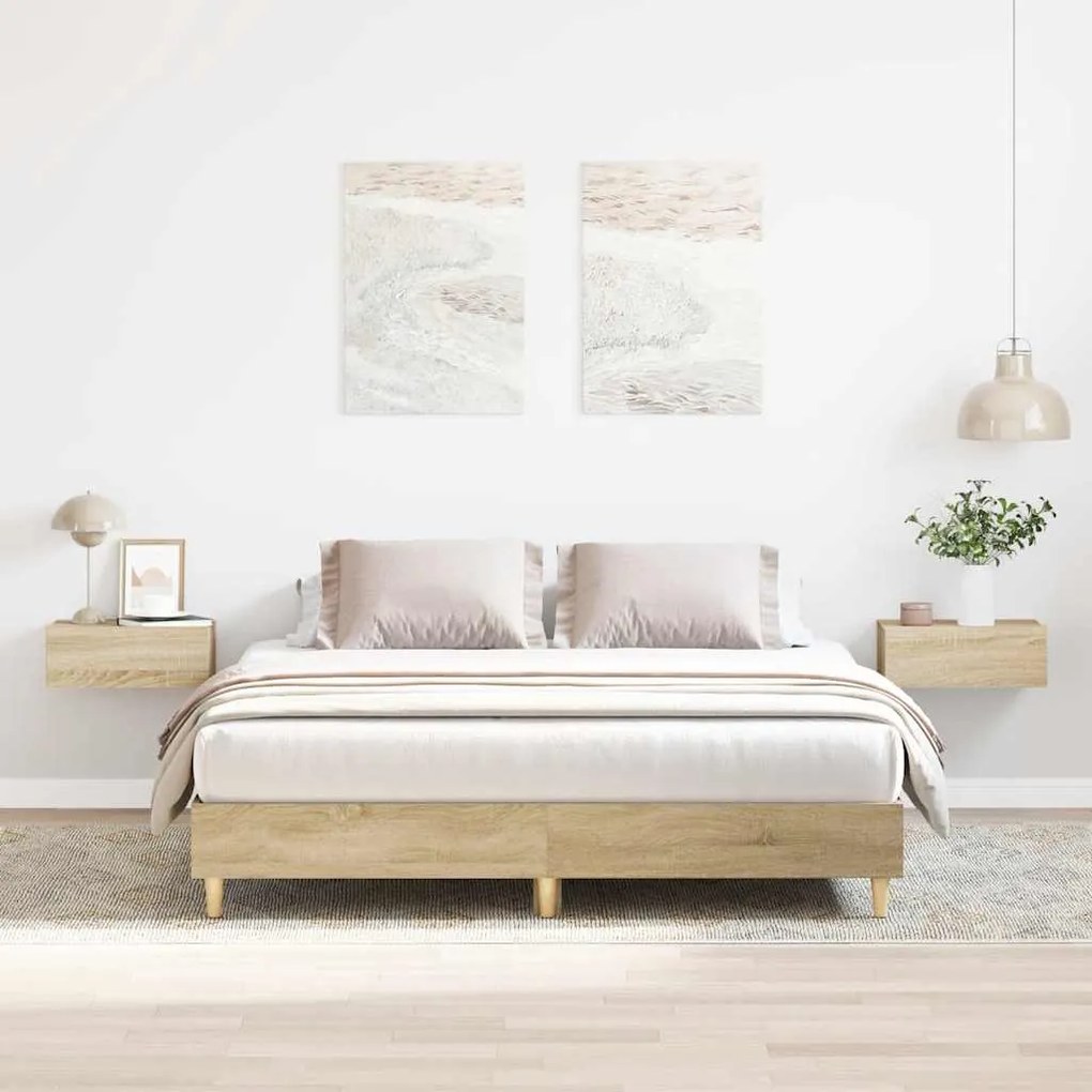 Rám postele bez matrace Dub Sonoma 150x200cm Dřevěné konstrukce 3328710