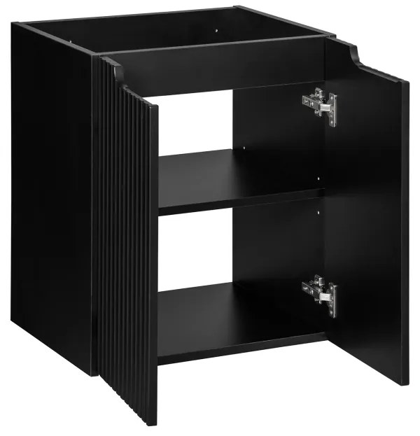 COMAD Závěsná skříňka s umyvadlem - NOVA 82-50-2D black, šířka 50 cm, matná černá