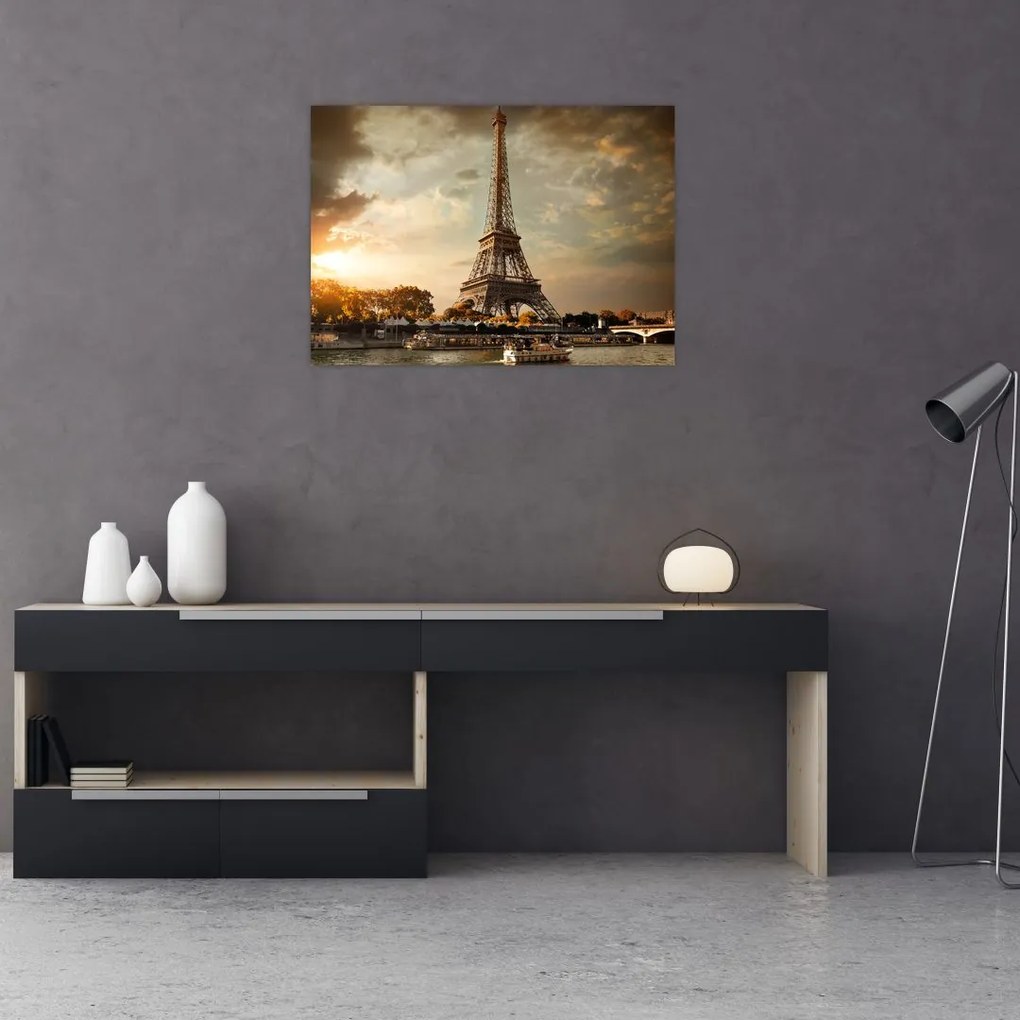 Skleněný obraz - Eiffelova věž, Paříž, Francie (70x50 cm)