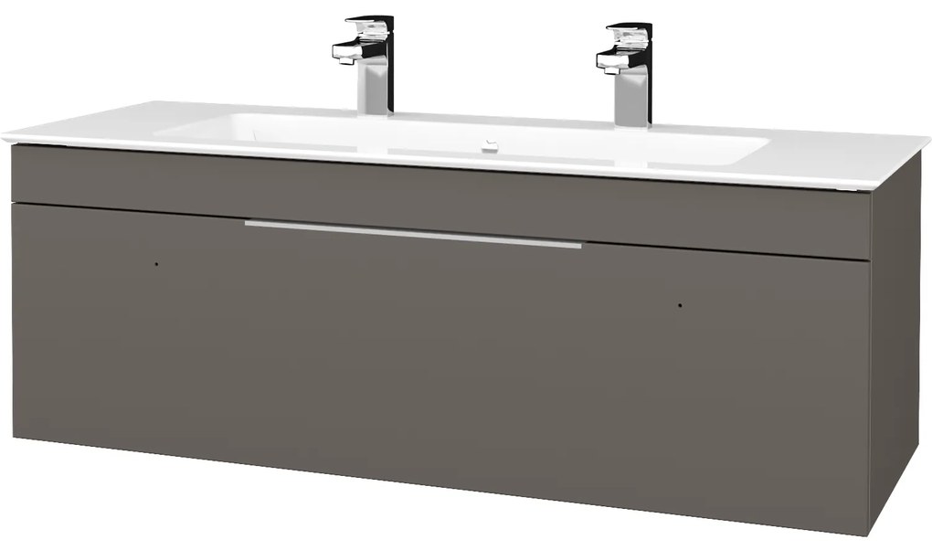 Dřevojas Koupelnová skříň ASTON SZZ 120 Varianta: N01 Bílá lesk / Úchytka T03 / D08 Wenge
