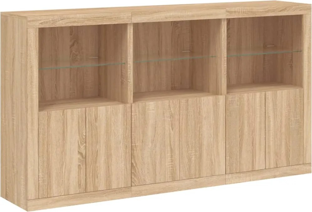 Příborník s LED osvětlením dub sonoma 181,5 x 37 x 100 cm 3209151