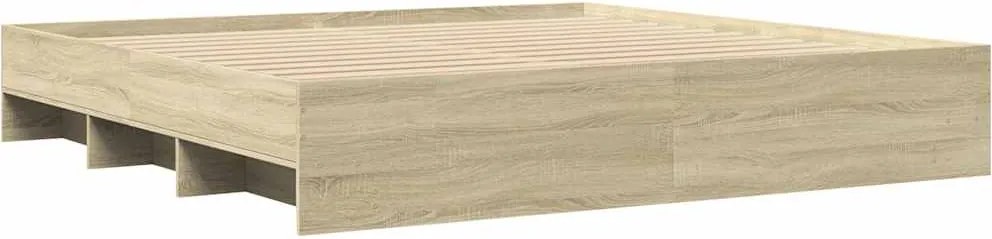Rám postele bez matrace Dub Sonoma 200x200cm Dřevěné konstrukce 3295627