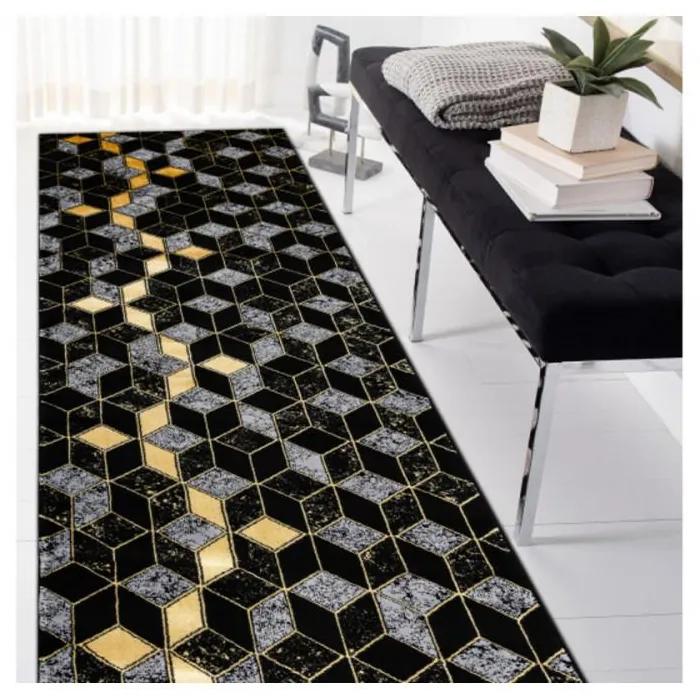 Kusový koberec Jón černý 2 atyp 60x300cm