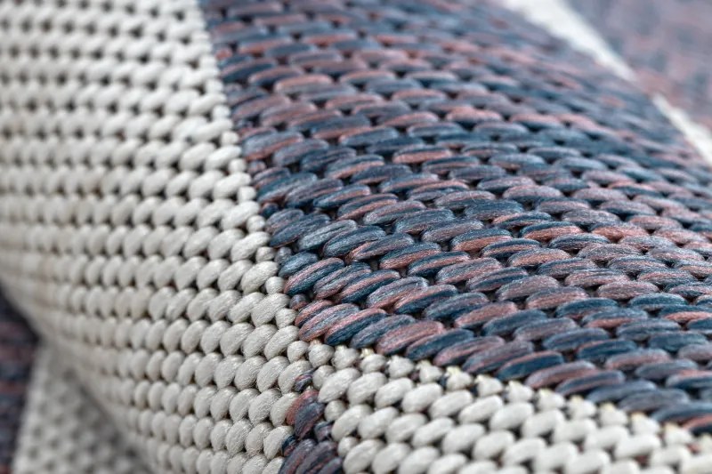 Dywany Łuszczów, Kusový koberec Sion Sisal Triangles 22373 ecru/blue-pink – na ven i na doma, 120x170, vícebarevná, chodba / předsíň