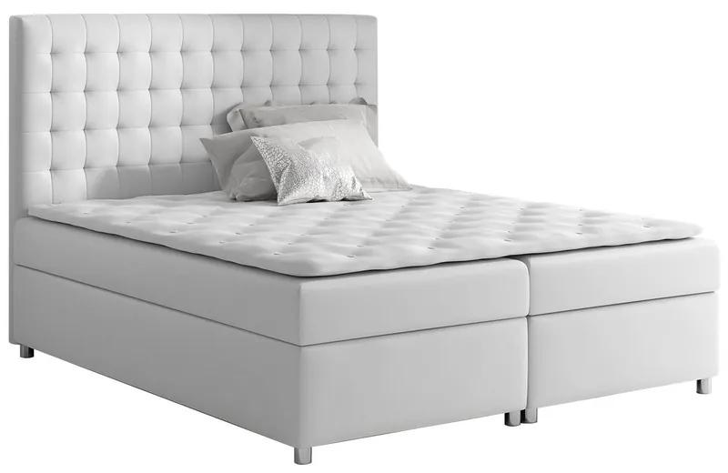 Kontinentální postel Alfi, Rozměr postele: 160x200, Barva:: ekokůže Soft 017 (bílá)