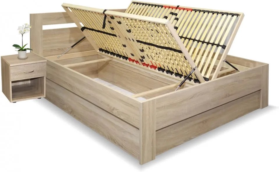 Manželská postel s úložným prostorem LADA, 180x220 LERMO