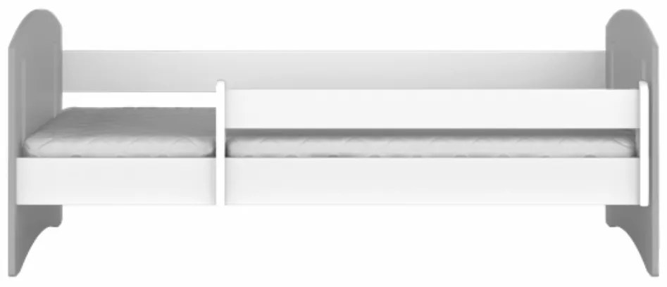 KOCOT KIDS Postel - CLASSIC 2, matná bílá/matná šedá, různé rozměry na výběr Rozměr: 80x160 cm, Úložný prostor: s úložným prostorem