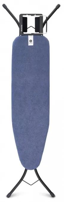 Brabantia DENIM BLUE Žehlící prkno 110x30 cm - odkládací plocha pro žehličky - černý rám 22 mm