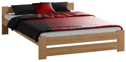 Vyvýšená masivní postel Euro 180x200 cm včetně roštu Dub