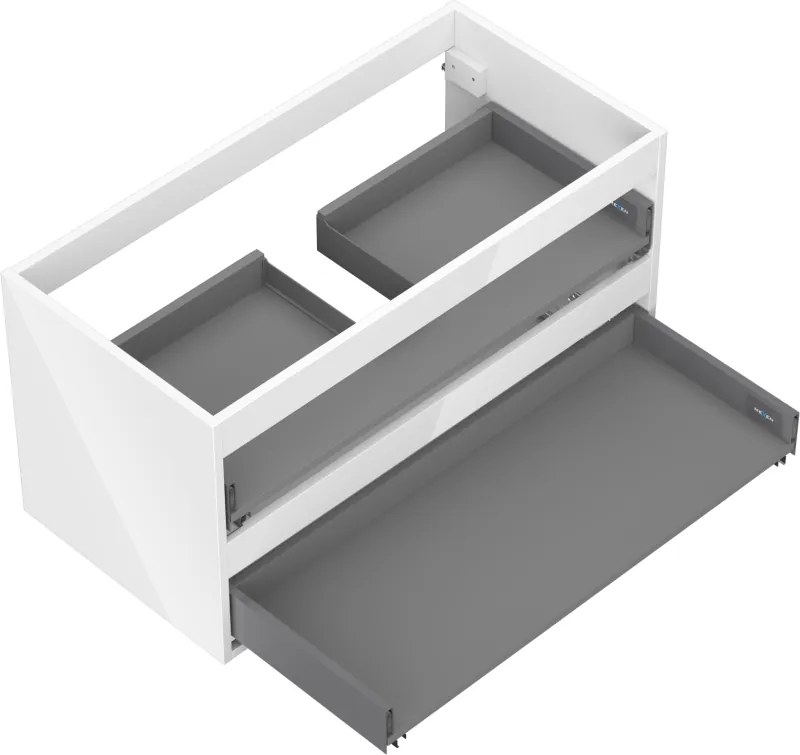 Mexen Box-A, závěsná skříňka 90 cm, 2 zásuvky, bílá lesklá, 91AX0-0900-470-2-00