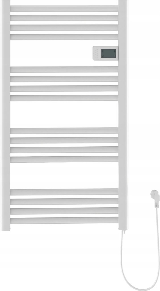 Erga Pago, elektrické topné těleso 540x960 mm s digitálním termostatem, 500W, bílá matná, ERG-LAV-GRZE-E-ALU-960540-WH