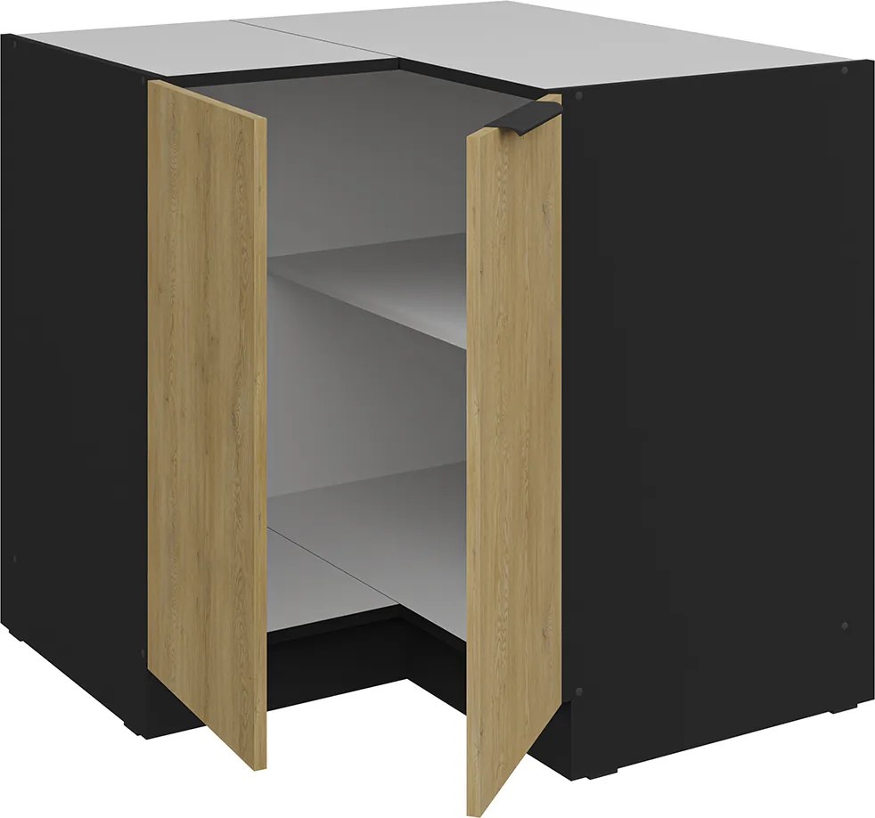 CREMONA cc | dolní skříňka 90x90 DN 2F rohová s policí | 90x90 cm | černá/cremona