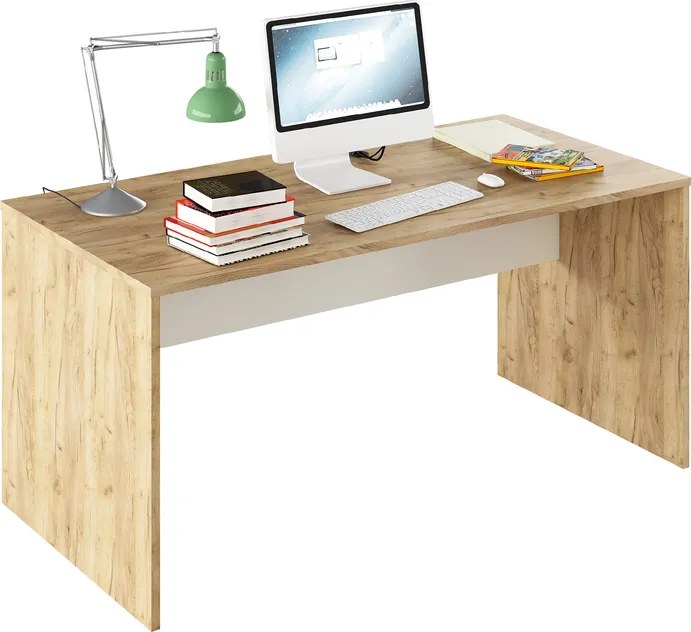 Psací stůl LEVERO I - dub artisan / bílá