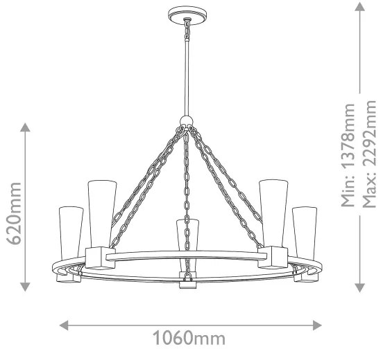 Elstead KRISTY5-DG-OPAL - Lustr na tyči KRISTY 5xE27/40W/230V měděná