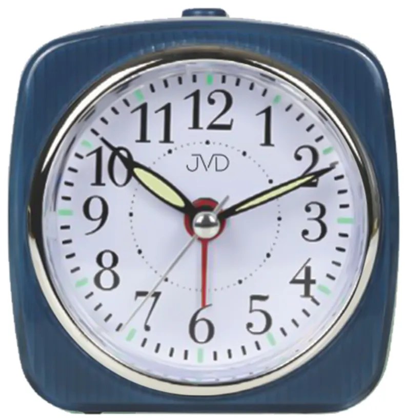 JVD Modrý tichý budík s plynulým chodem JVD SRP7503.3