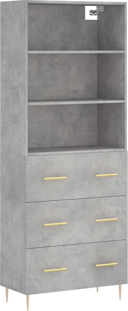 Skříň highboard betonově šedá 69,5x34x180 cm kompozitní dřevo 3189369