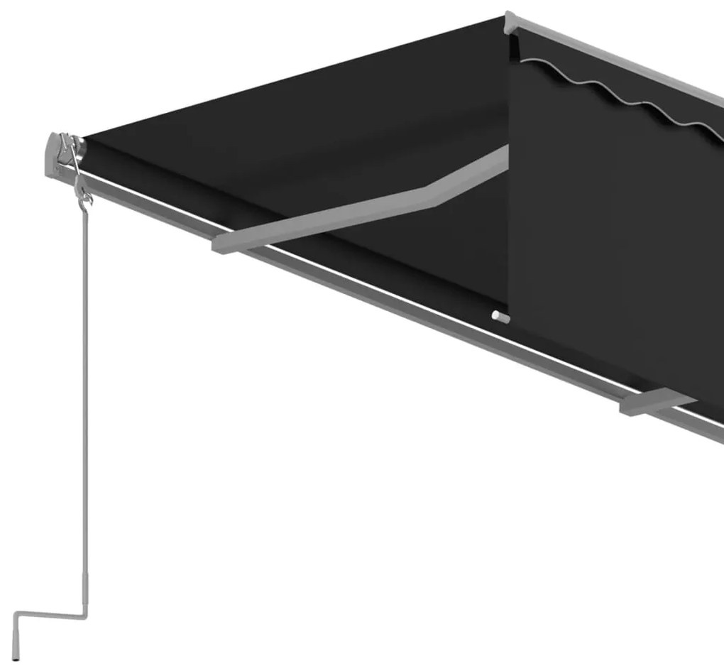 vidaXL Marketos Automatická zatahovací markýza s roletou 4 x 3 m antracitová