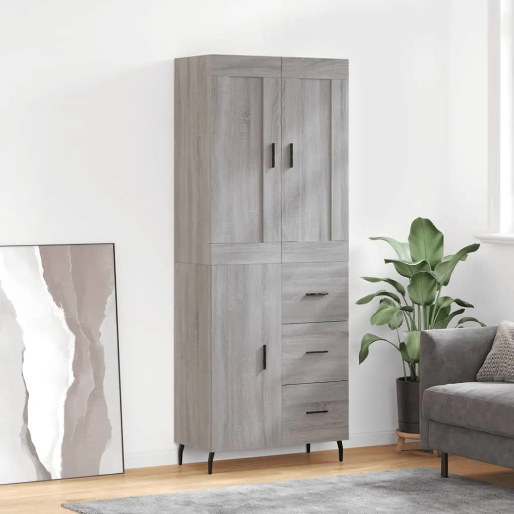 Skříň highboard šedá sonoma 69,5 x 34 x 180 cm kompozitní dřevo