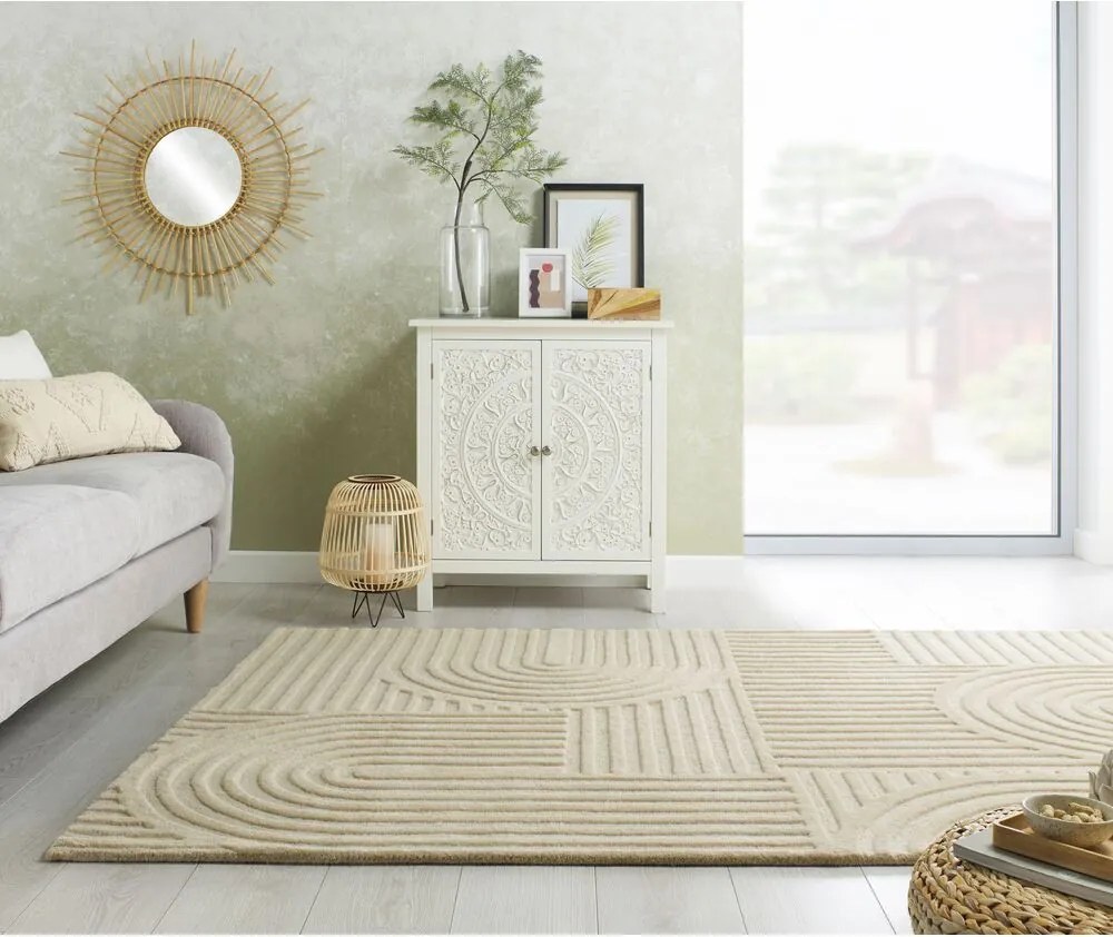 Kusový koberec Solace Zen Garden Natural, 120x170, béžová, obývacia izba, Flair Rugs