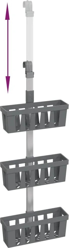 Závěsná police do sprchy 30 x 15 × (67–105) cm hliník 154599