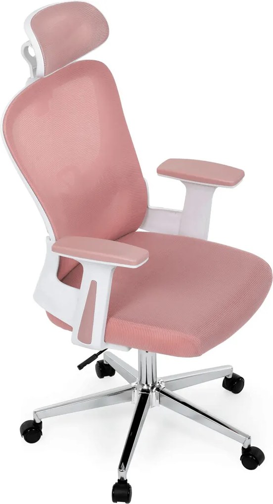 Ergonomická kancelářská židle EMILIE - růžová síťovina