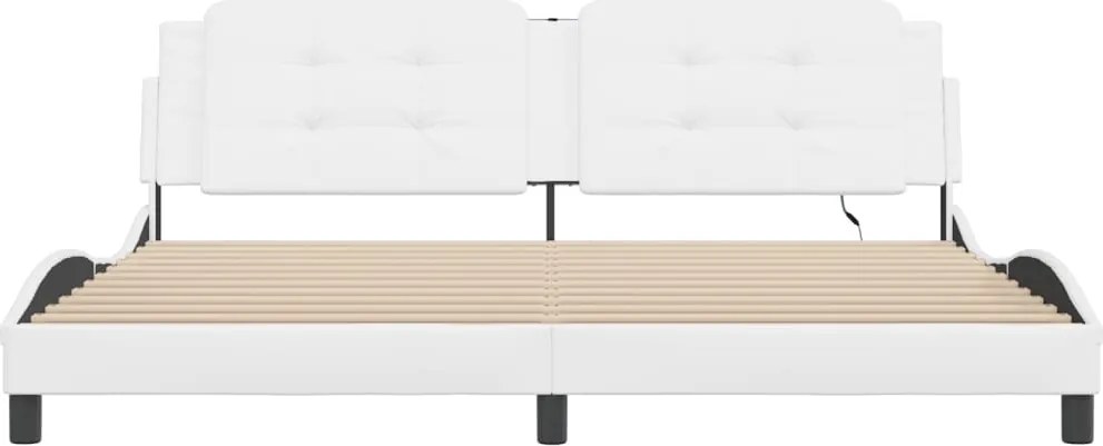 Rám postele s LED bez matrace Zadar bílý 200 x 200 cm 3214132