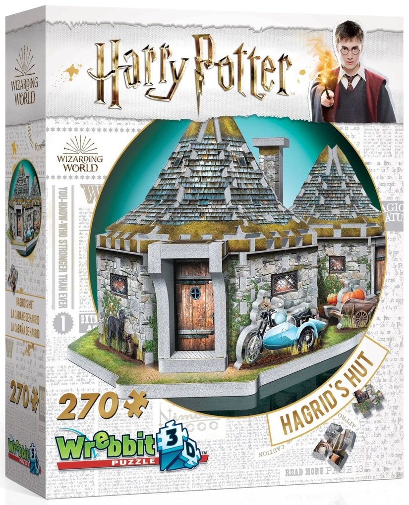 3d puzzle wrebbit 3d puzzle harry potter: hagridův domek 270 dílků