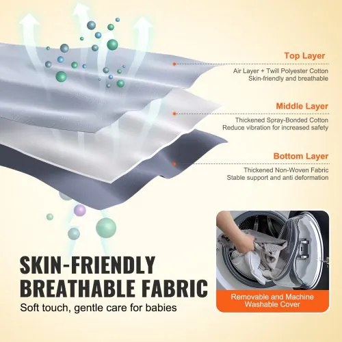 Baby Bouncer Skládací židle Bouncer pro děti 0-9 měsíců s hrazdičkou