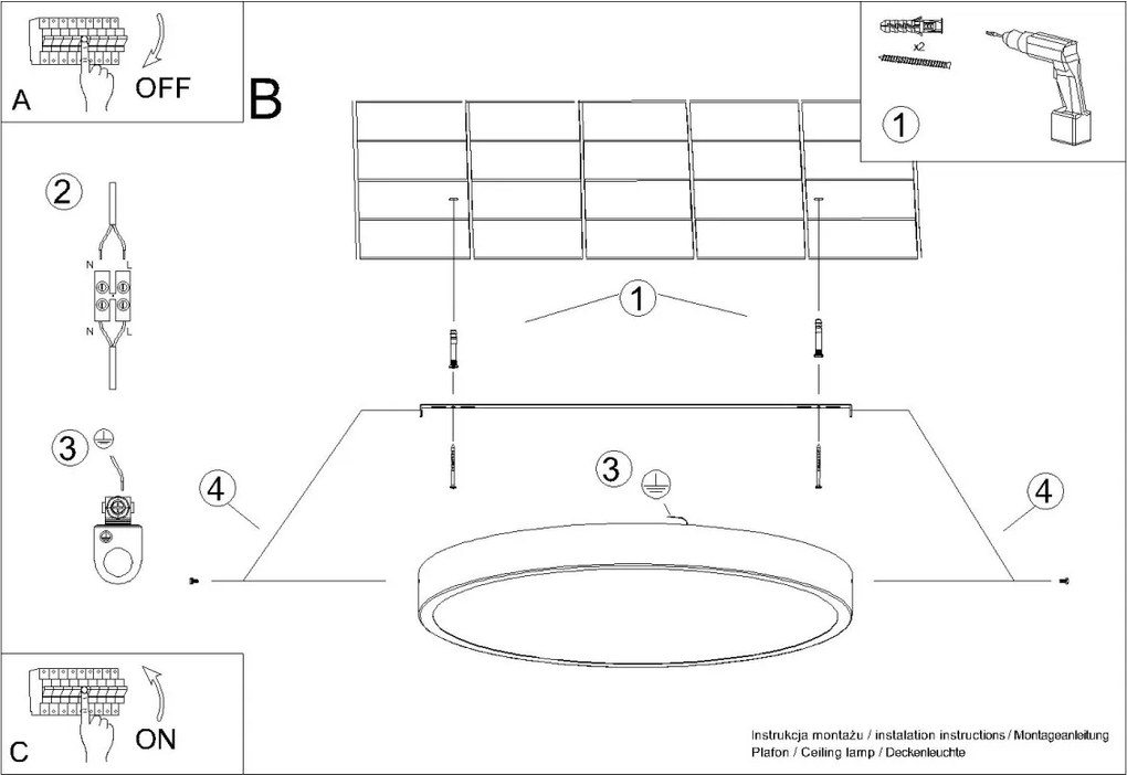 Sollux Lighting Stropní svítidlo ONYX 30 bílé LED 3000K