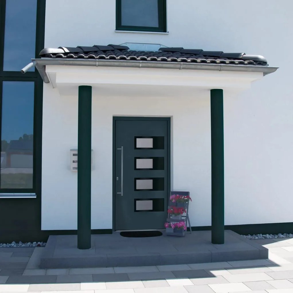 Vchodové dveře antracitové 100 x 210 cm hliník a PVC,  3157072