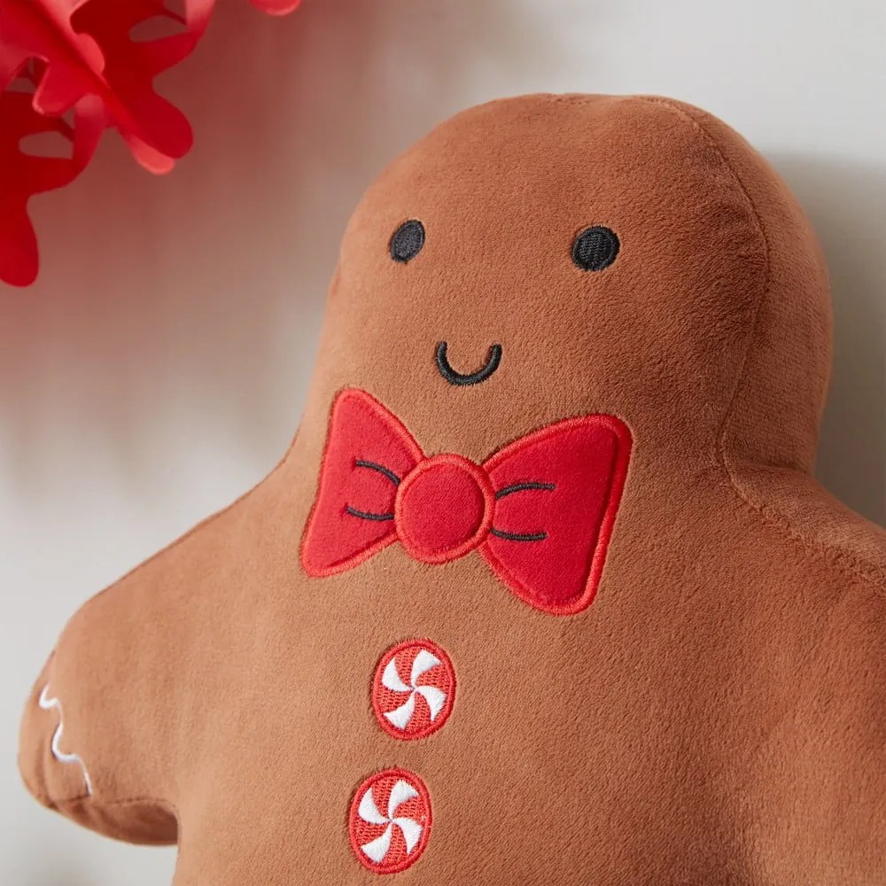 Sametový dekorační polštář s vánočním motivem 28x37 cm Gingerbread – Catherine Lansfield