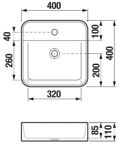 JIKA H8183610001111 - Umyvadlo na desku ASTRA 40x40 cm keramika/bílá