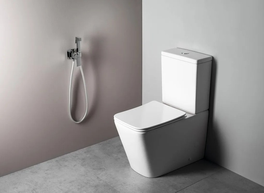 Sapho PORTO RIMLESS WC kombi, spodní/zadní odpad, bílá PC102WR